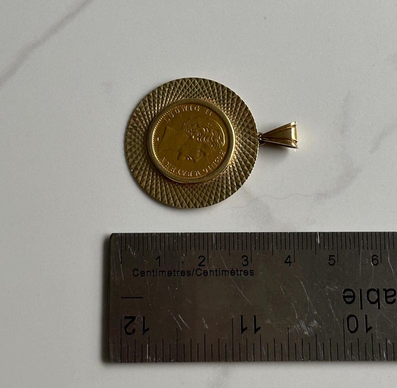 Antique German Coin King Ludwig II Gold Coin 14KT 585 Yellow Gold ...