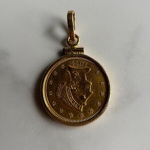 Antique USA Gold Coin Pendant Set in 14KT Bezel 1877-S Liberty Head Quarter Eagle Coin Pendant ...