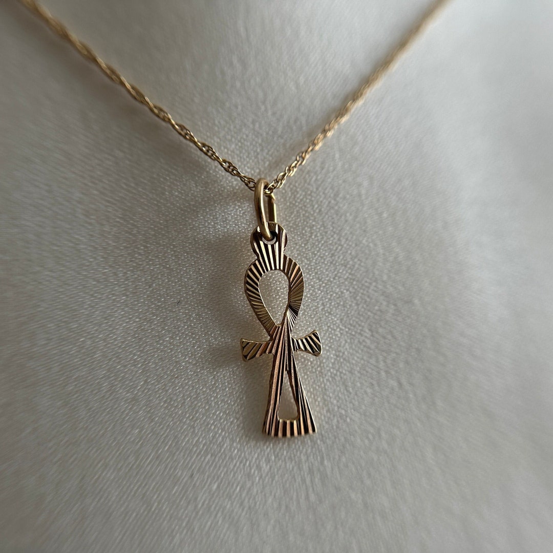Estate 14KT Egyptian Yellow Gold Ankh Symbol Pendant, Egyptian Gold ...