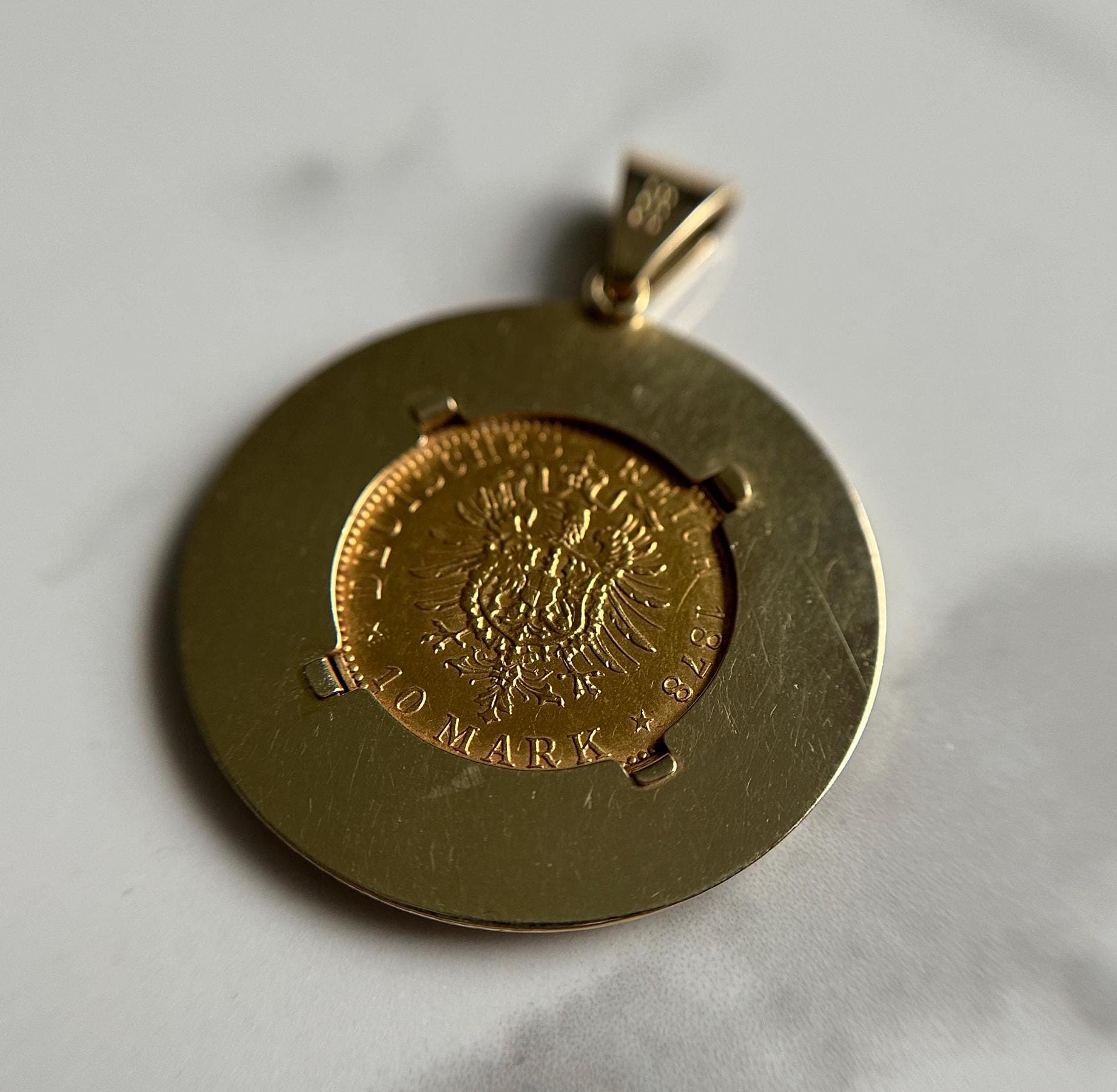 Antique German Coin King Ludwig II Gold Coin 14KT 585 Yellow Gold ...