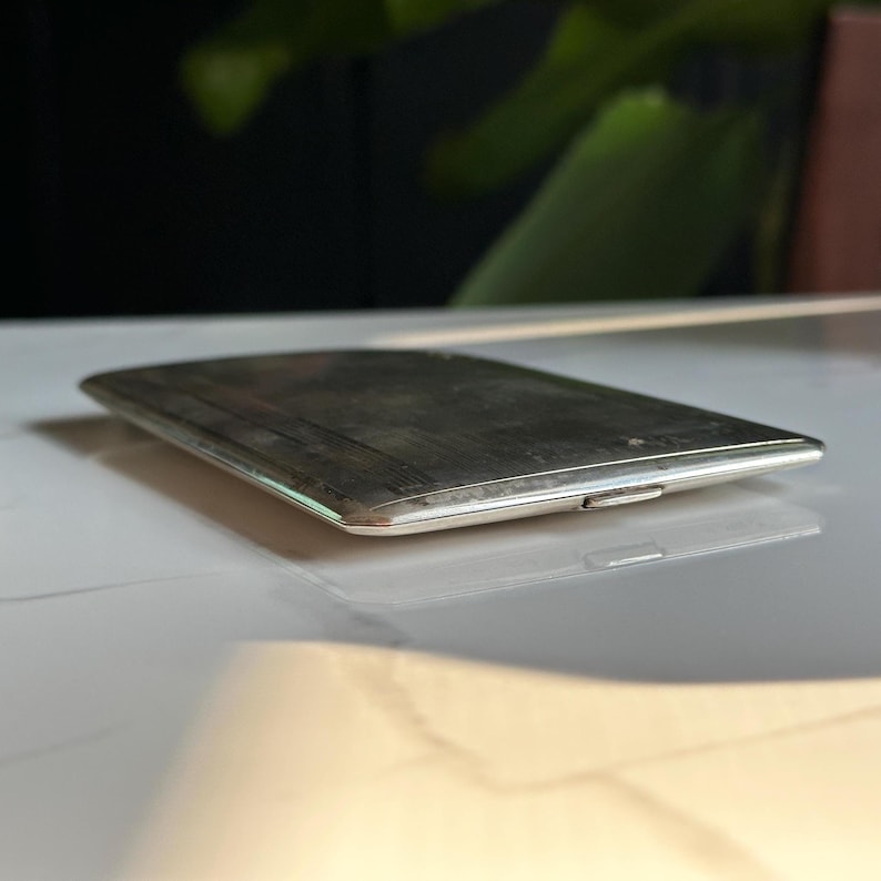 Vintage Sterling Large Card or Cigarette Pocket Case, Striped Detailed ...