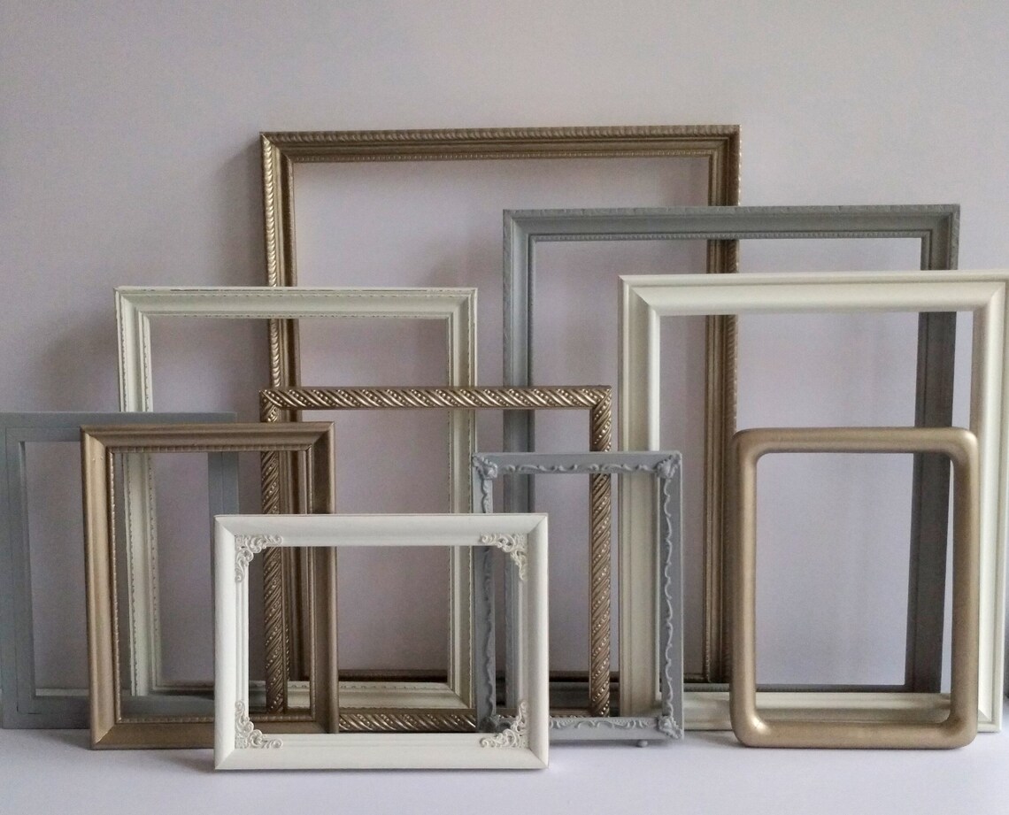 Custom Color Gallery Wall Picture Frame Assortment - Upcycled Ornate ...