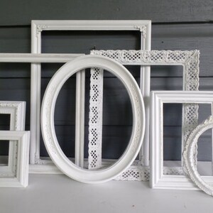 White Picture Frame Set - Bright White Farmhouse Decor - Ornate Frames ...