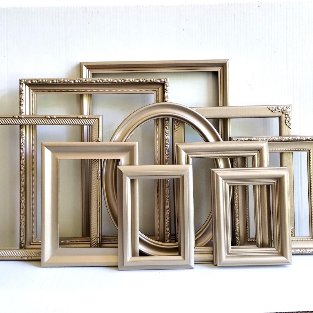 Champagne Gold Picture Frame Set – Vintage Gallery Wall - Etsy