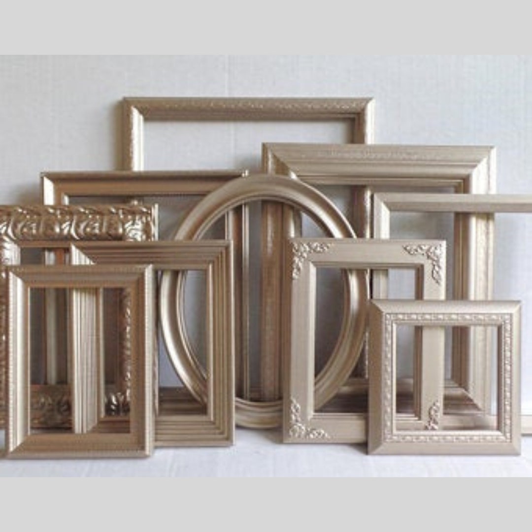 Champagne Gold Picture Frames Set Baby Nursery Frames Romantic Wedding ...