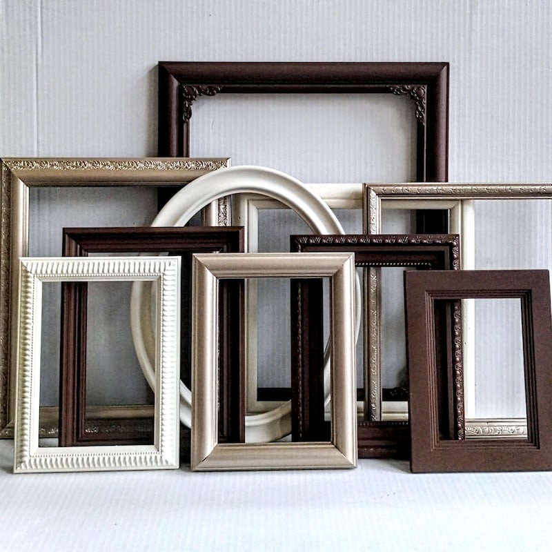 White/gold Photo Frames - Etsy