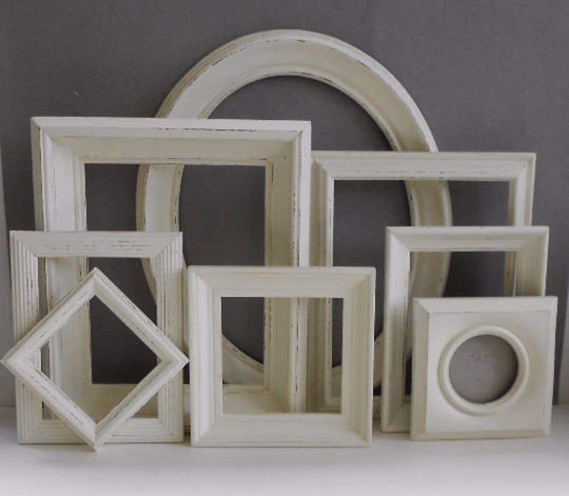 Farmhouse PICTURE FRAMES Set Rustic Frame Set Antique White | Etsy