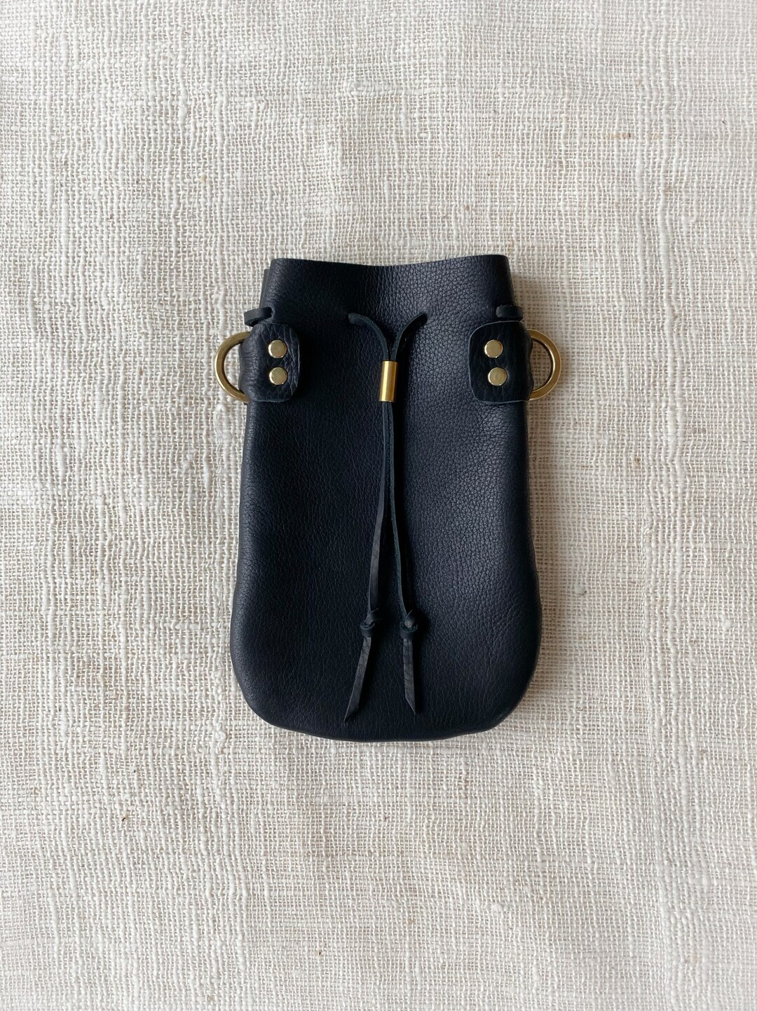 DROP POUCH, Leather Drawstring Pouch, Leather Phone Bag, Leather Phone ...