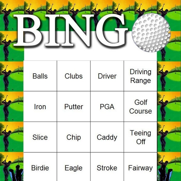 Golf Themed Bingo - Etsy