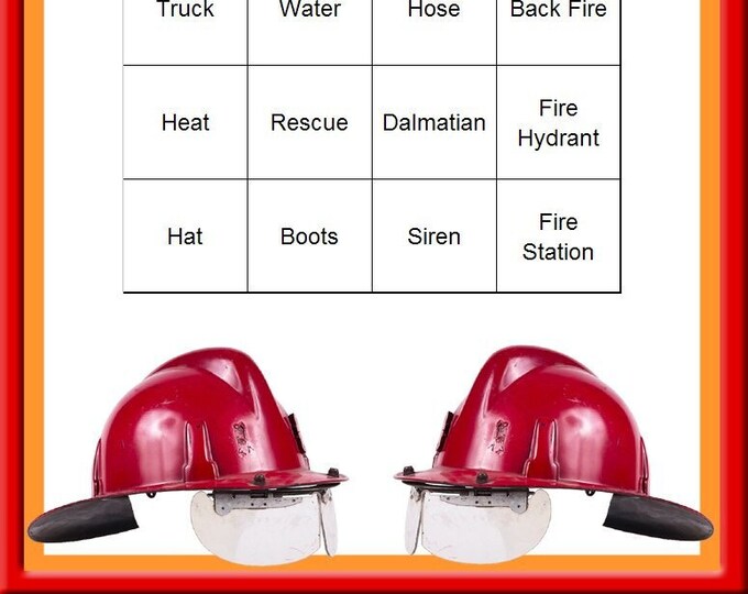 Firefighter Themed Bingo Set - Etsy