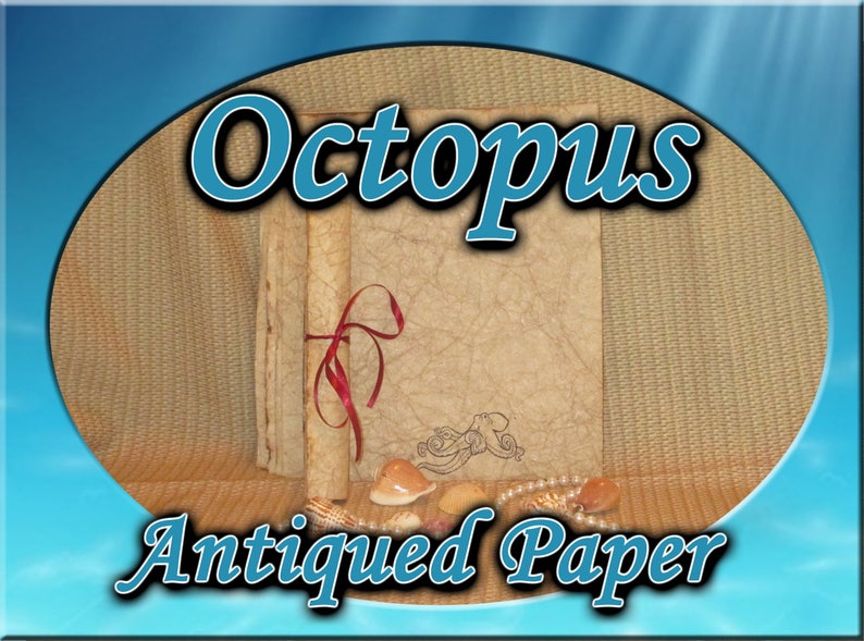 Octopus Antiqued Paper 10 Sheets - Etsy