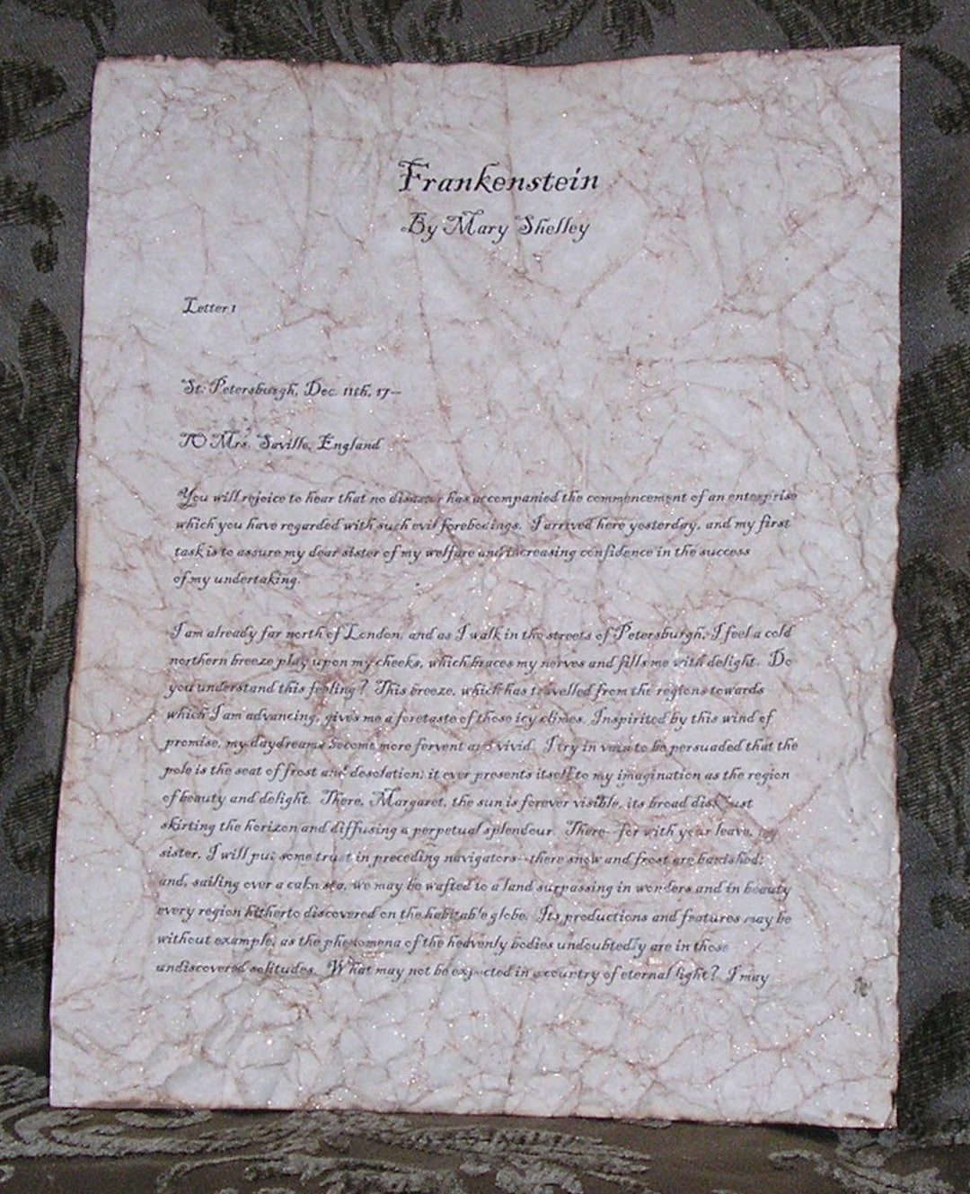 Frankenstein Antiqued Reproduction of First Page - Etsy