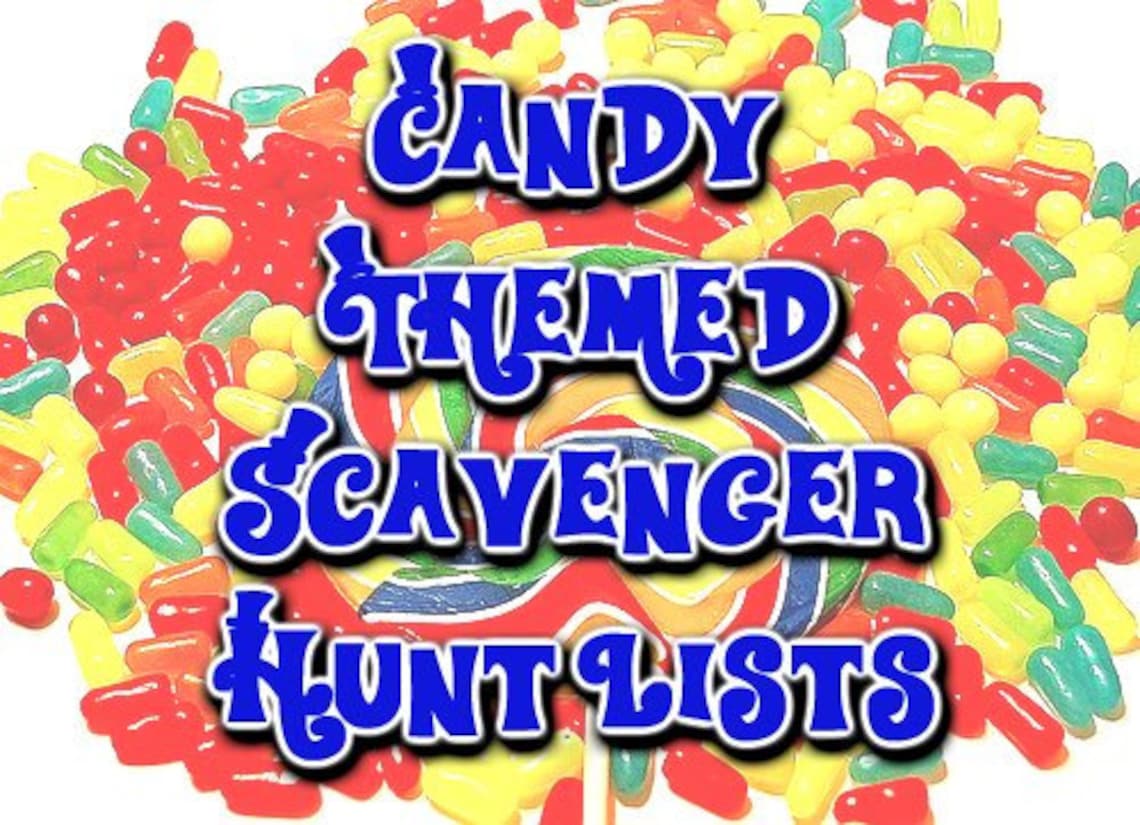 Candy Themed Scavenger Hunt List Collection - Etsy
