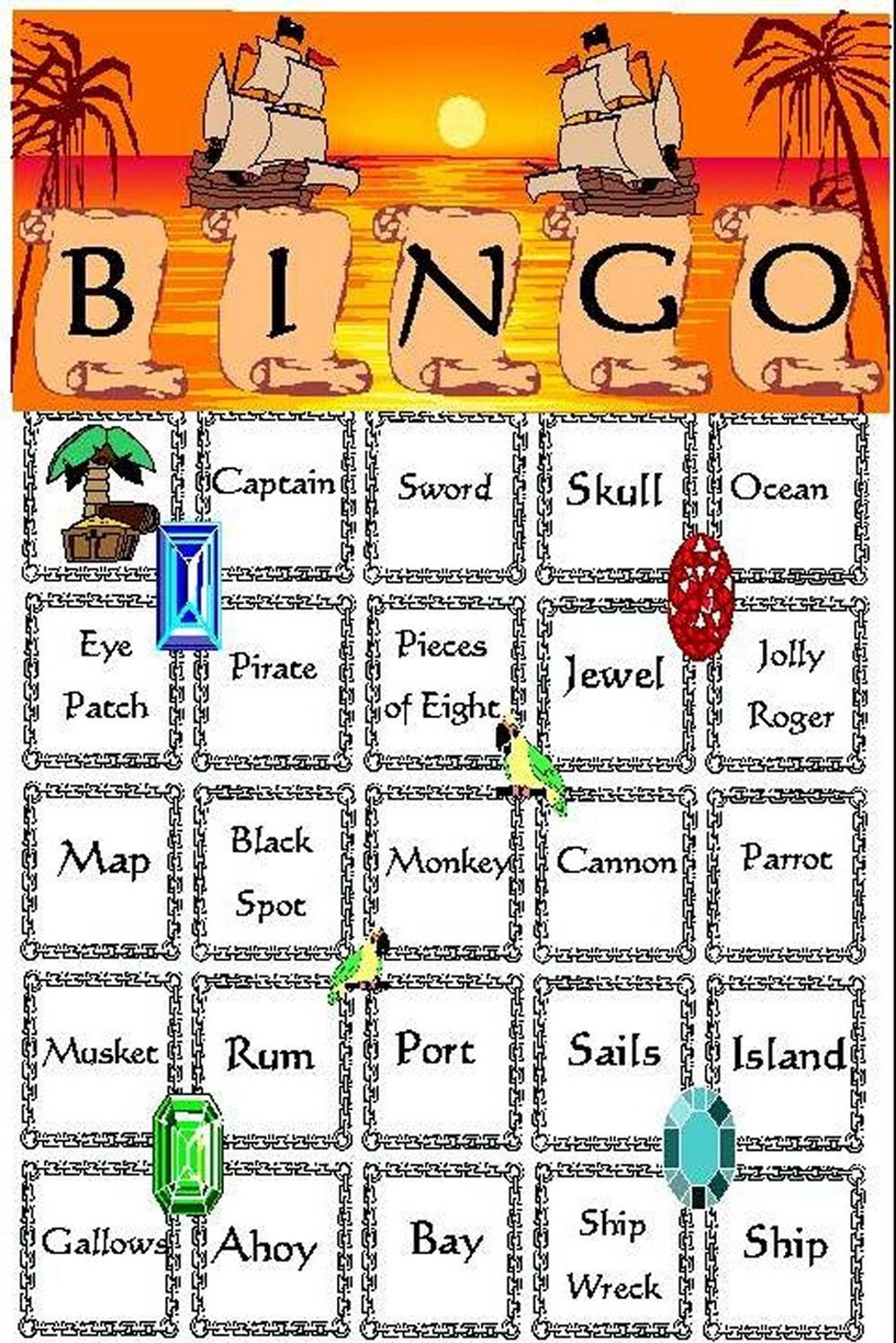 Pirate Themed Bingo Set - Etsy