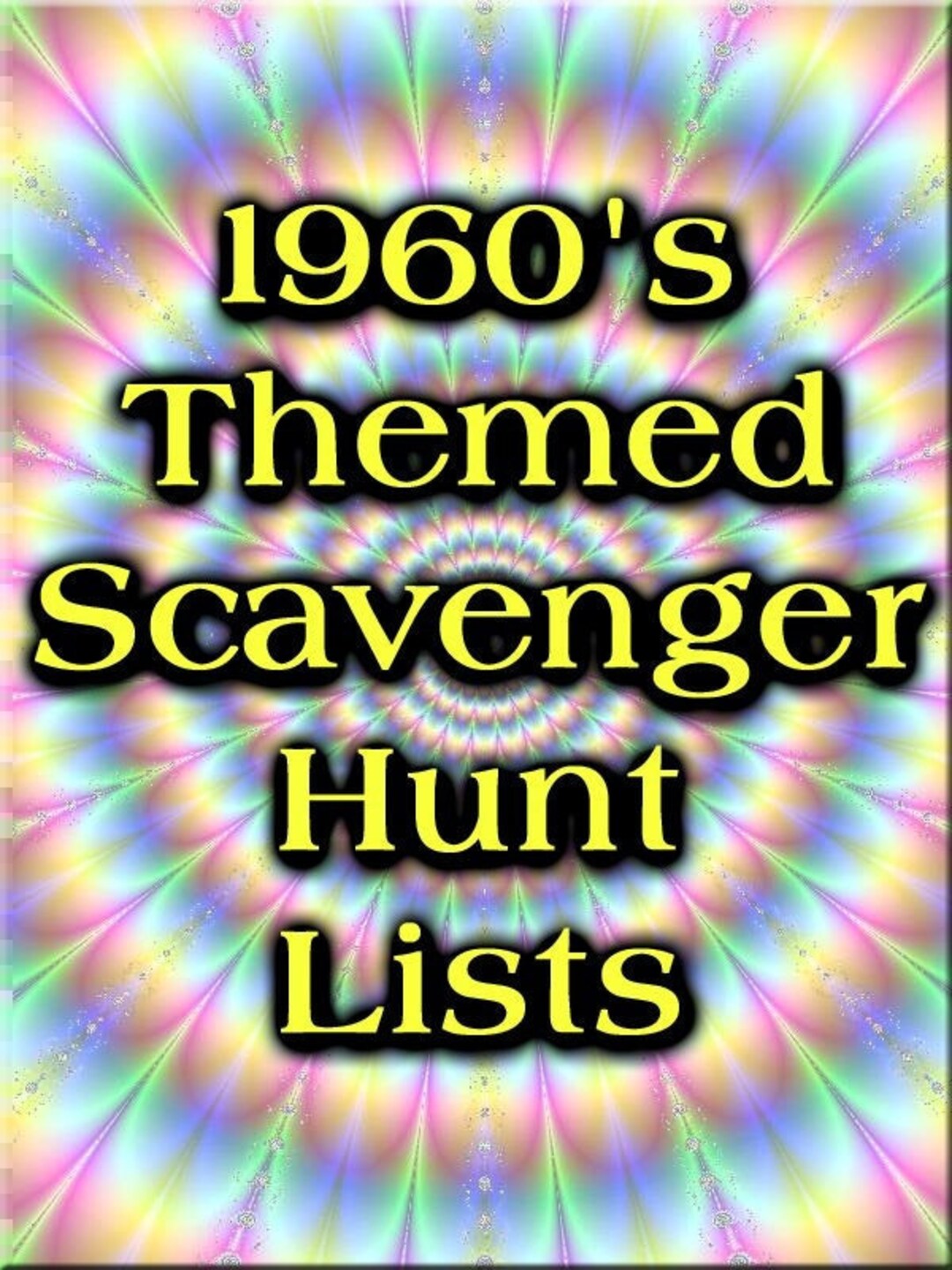 1960s Themed Scavenger Hunt List Collection - Etsy