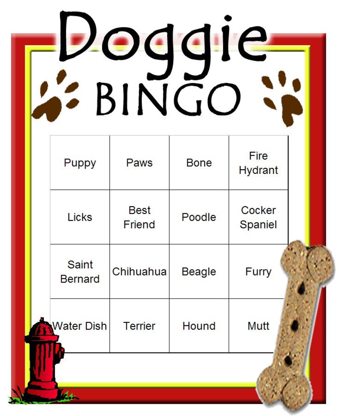 Dog Themed Bingo Set - Etsy