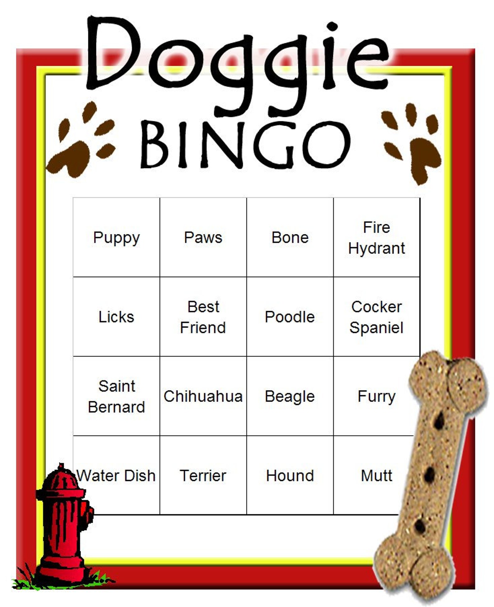 Dog Themed Bingo Set - Etsy