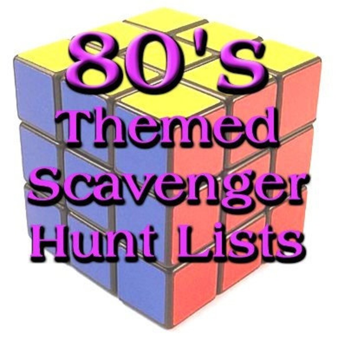 1980s Themed Scavenger Hunt List Collection - Etsy