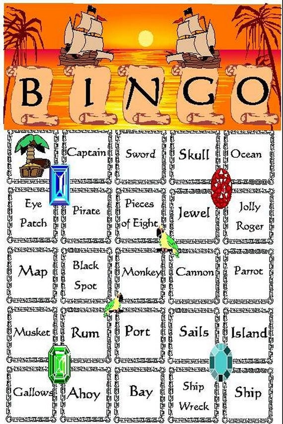 Pirate Themed Bingo Set | Etsy