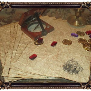 Pirate Ship - Antiqued Paper - 10 Sheets - Etsy