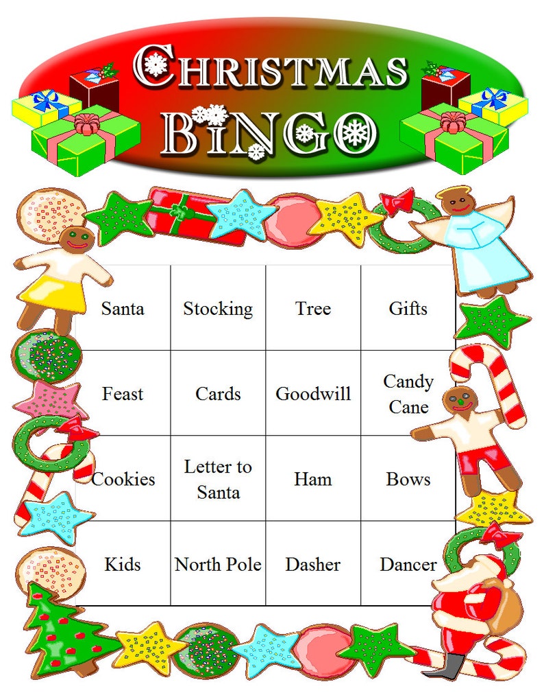 Christmas Themed Bingo Set | Etsy