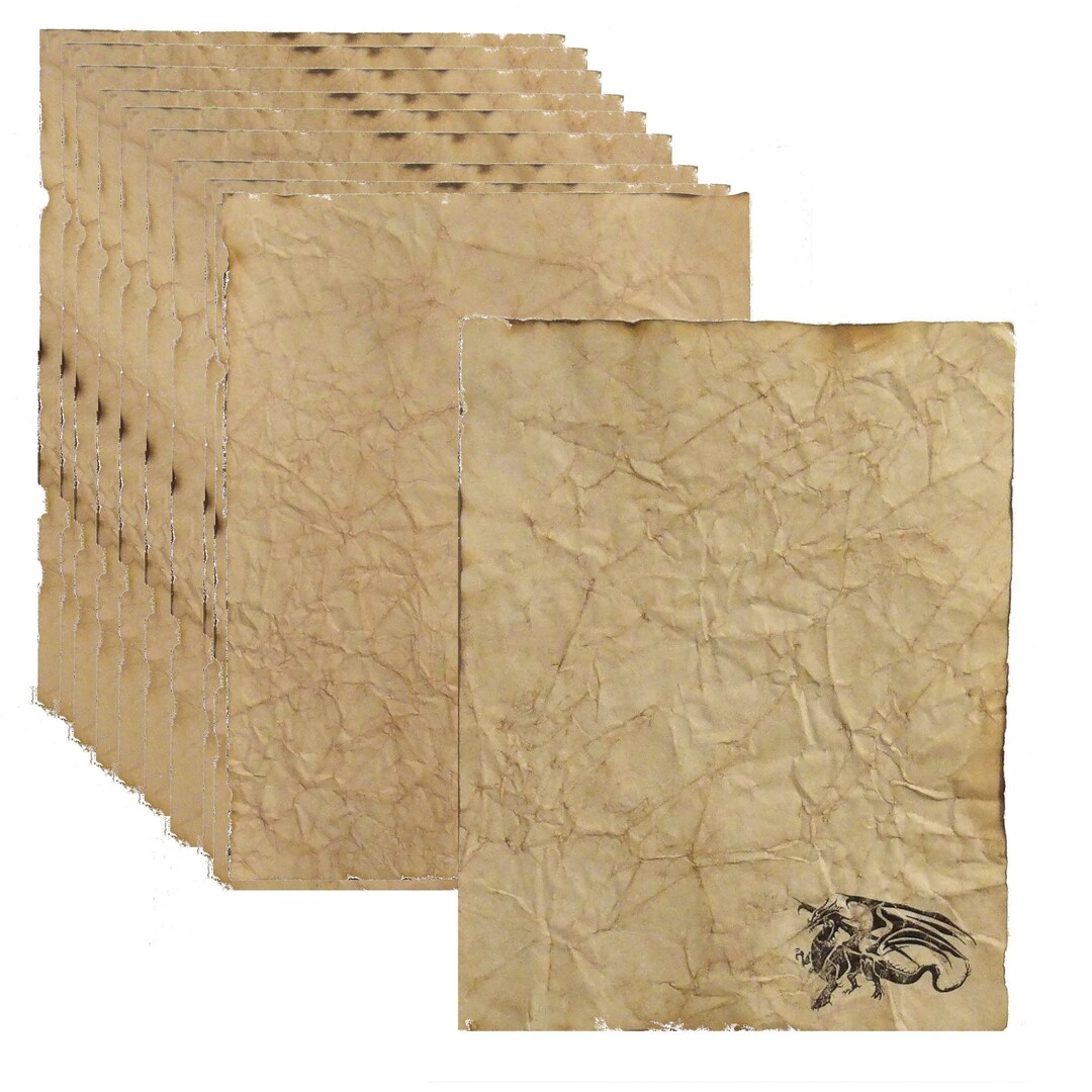 Medieval Dragon - Antiqued Paper - 10 Sheets - Etsy