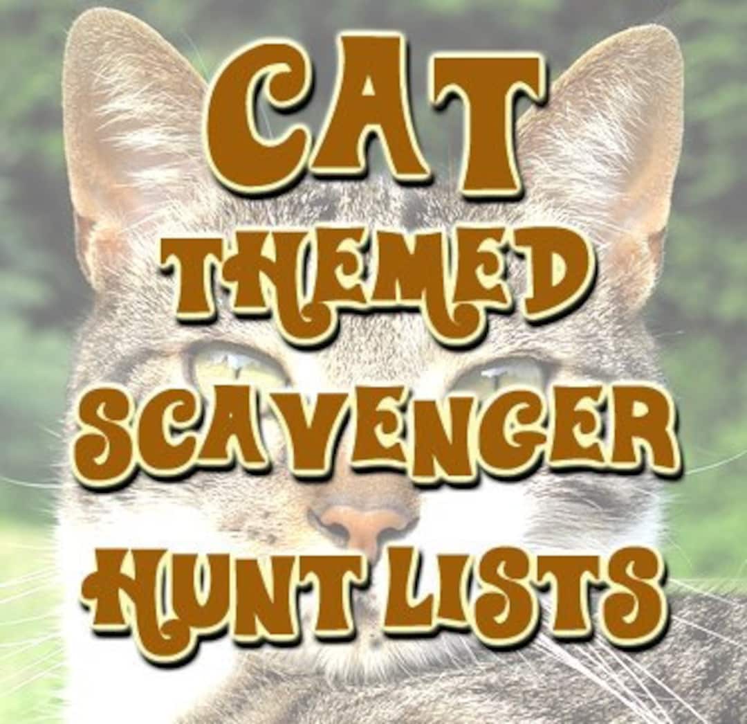 Cat Themed Scavenger Hunt List Collection - Etsy