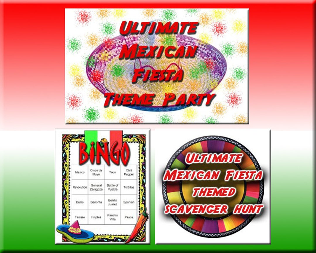 2 Fiesta Party Games Bundle – Bingo, Scavenger Hunt (digital Download ...