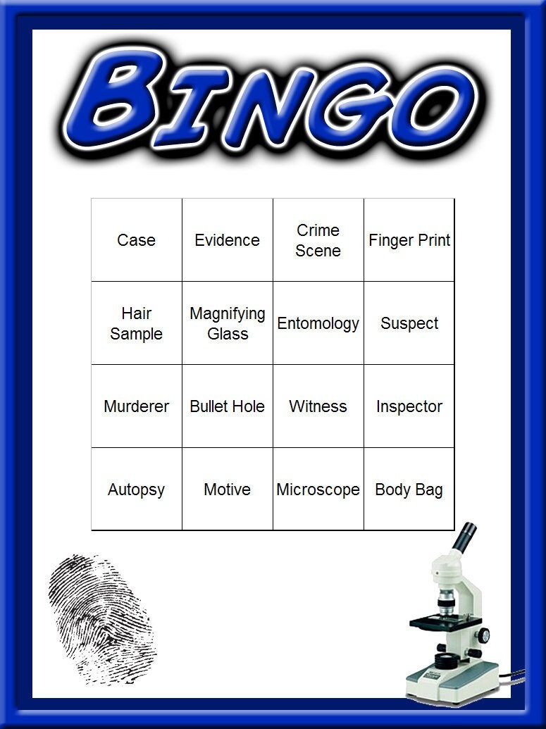 CSI: Crime Scene Investigation Themed Bingo Set - Etsy