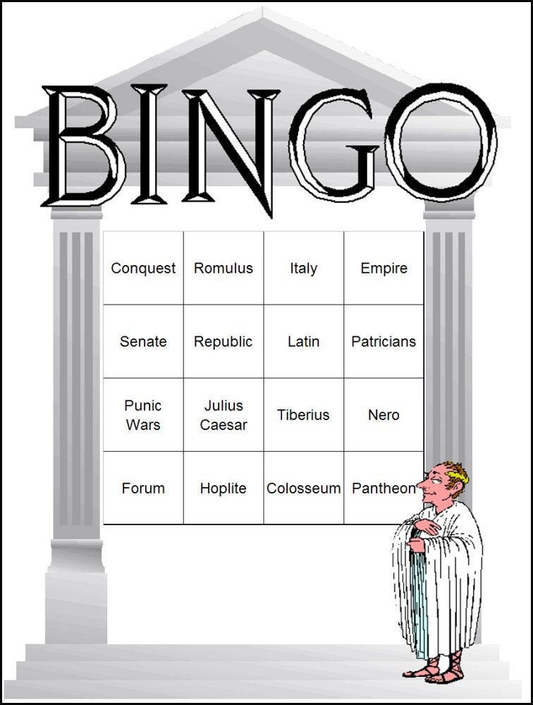 Roman Themed Bingo Set - Etsy