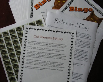 Kitty Cat Party Kitten Party Bingo Game 30 Cards Cat - Etsy