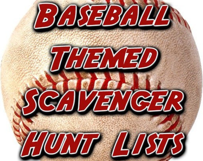 Baseball Themed Scavenger Hunt List Collection - Etsy