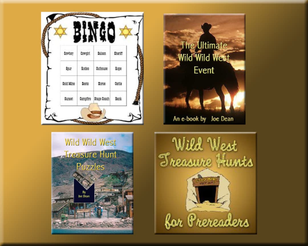 3 Western Party Games Bundle – Bingo, Treasure Hunt (digital Download ...