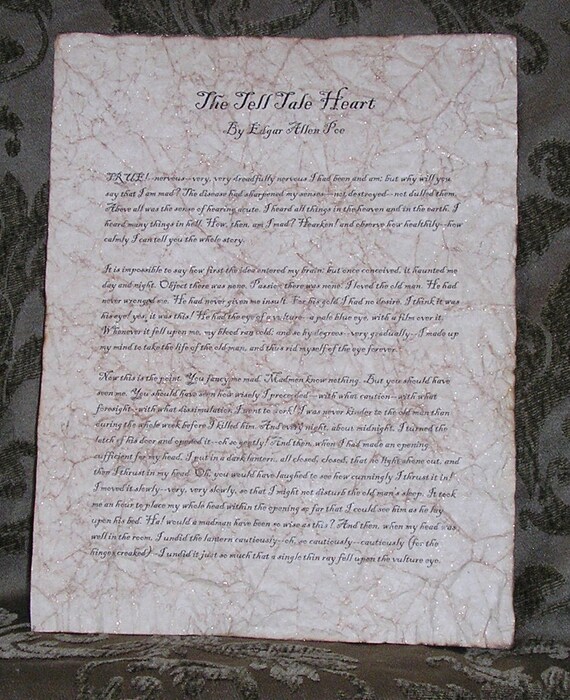 The Tell Tale Heart Antiqued reproduction of first page | Etsy