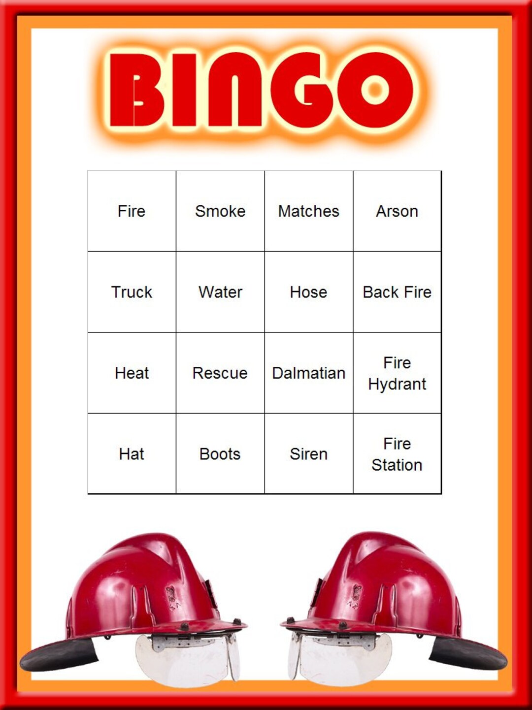Firefighter Themed Bingo Set - Etsy