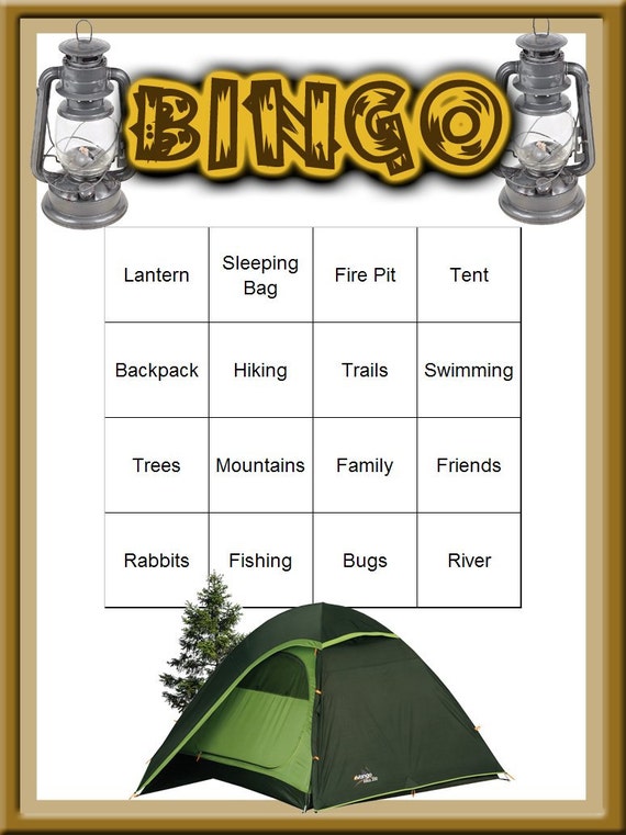 Camping Themed Bingo Set | Etsy