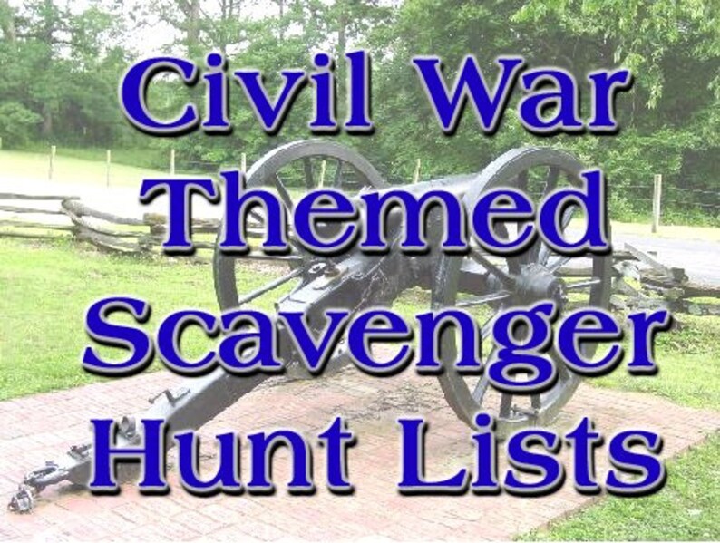 Civil War Themed Scavenger Hunt List Collection - Etsy