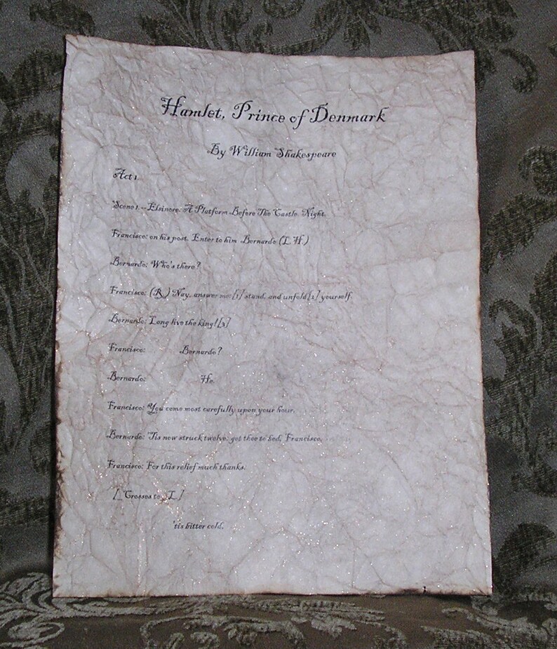 Hamlet Antiqued Reproduction of First Page - Etsy