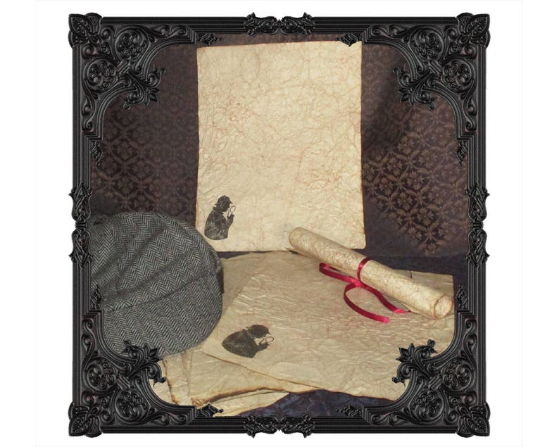 Sherlock Paper - Antiqued Sherlock Holmes Mystery Paper - 10 Sheets - Etsy