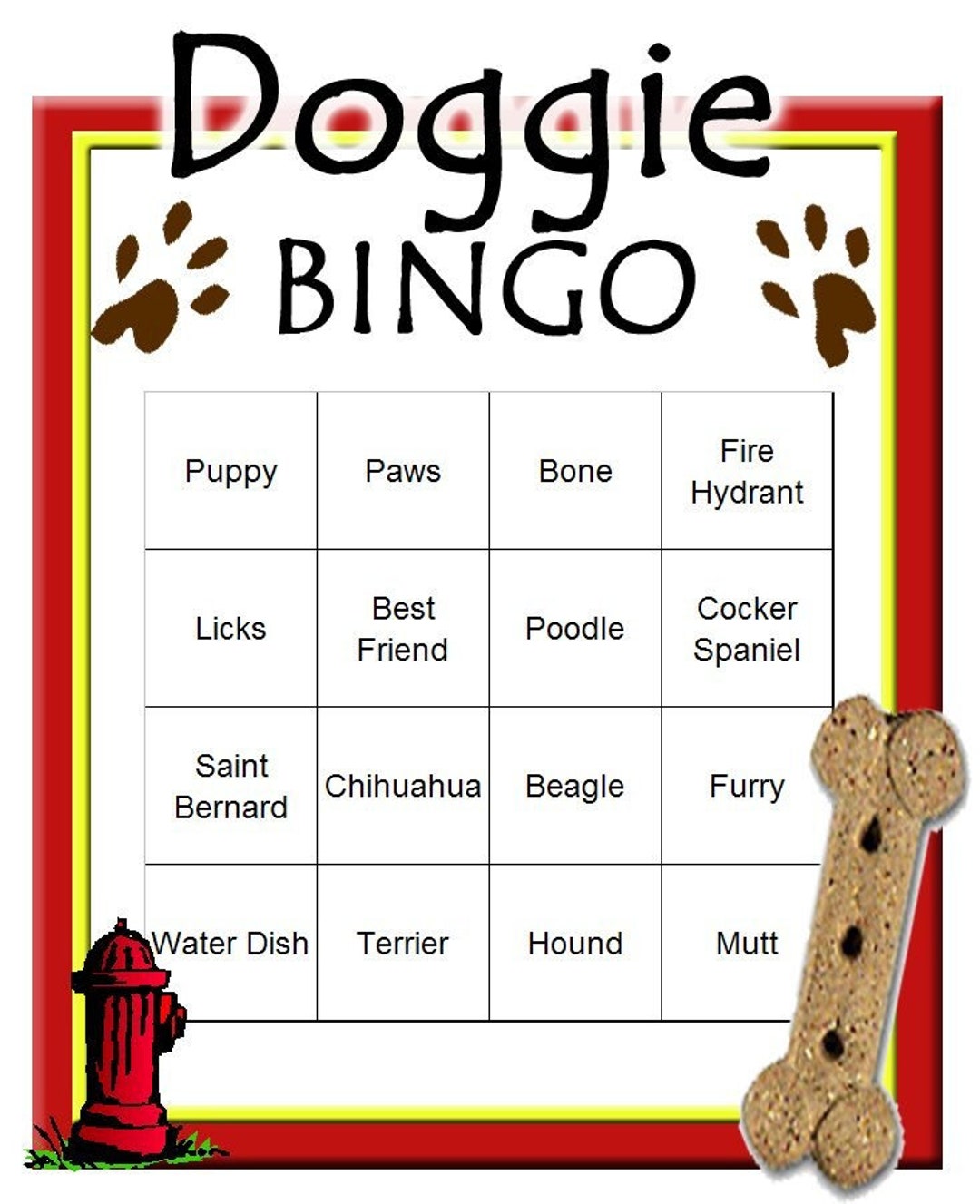 Dog Themed Bingo Set - Etsy