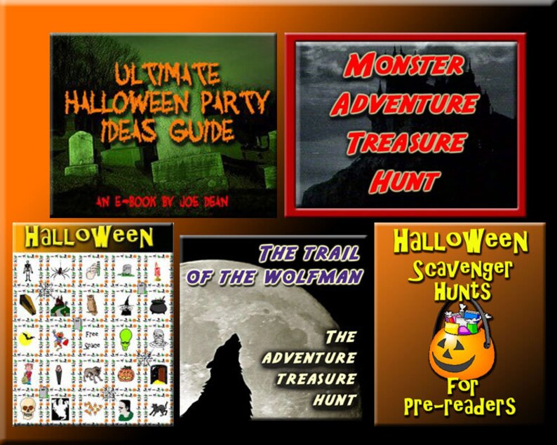 5 Halloween Downloads - Halloween Bingo, Treasure Hunt Puzzles, Party ...