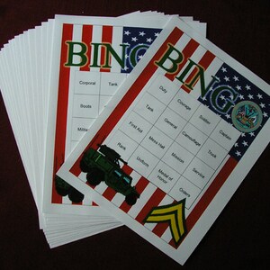 US Army Themed Bingo Set - Etsy