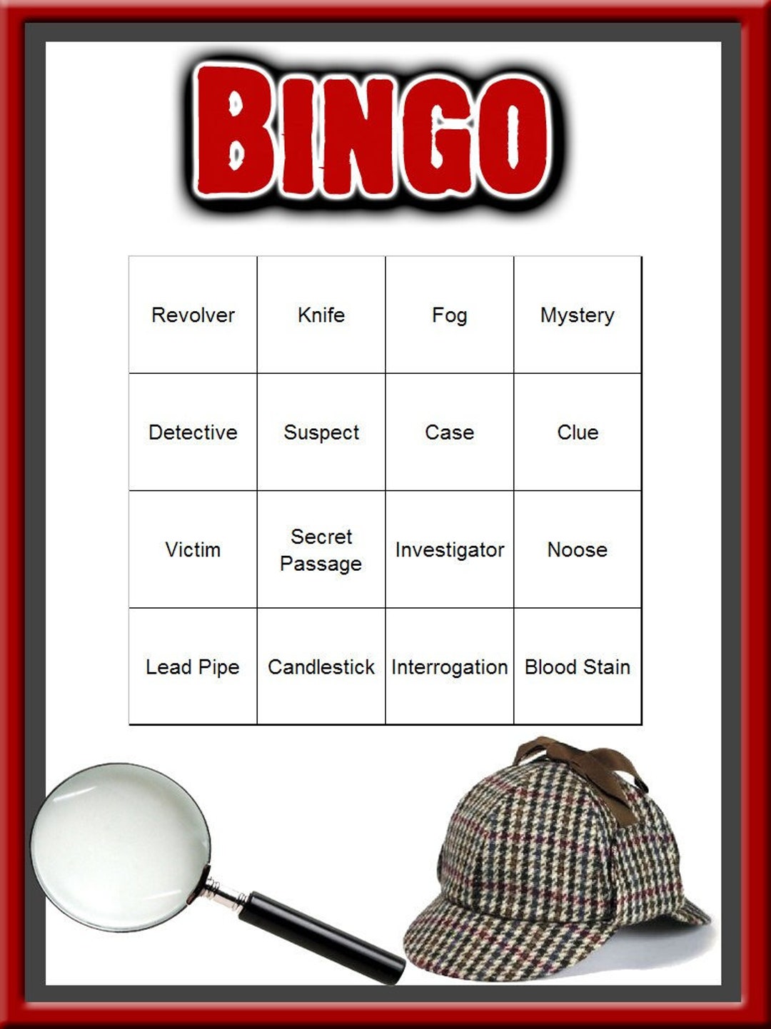 Mystery Themed Bingo Set - Etsy