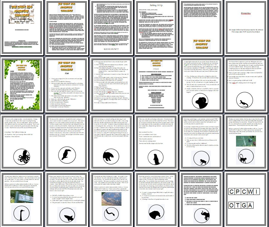 Binder Park Zoo Zoo Scavenger Hunt the Great Zoo Adventure Challenge ...