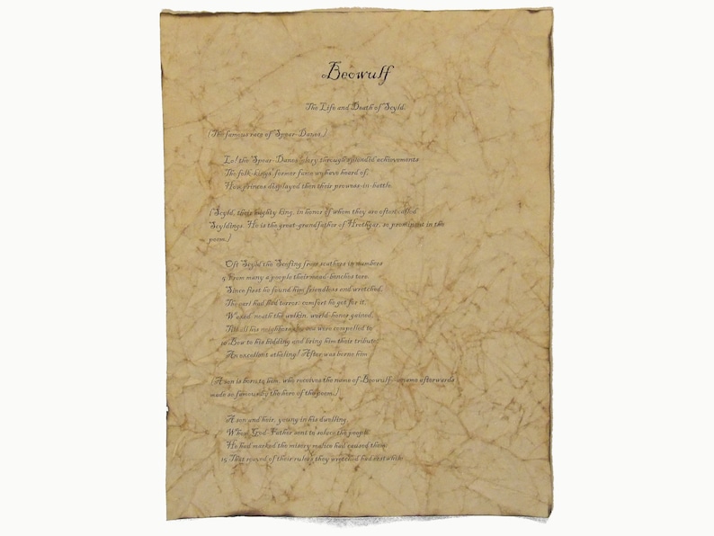 Beowulf - Antiqued First Page - Etsy