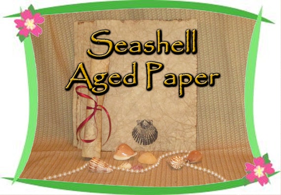Ocean Shell Antiqued Paper 10 Sheets | Etsy
