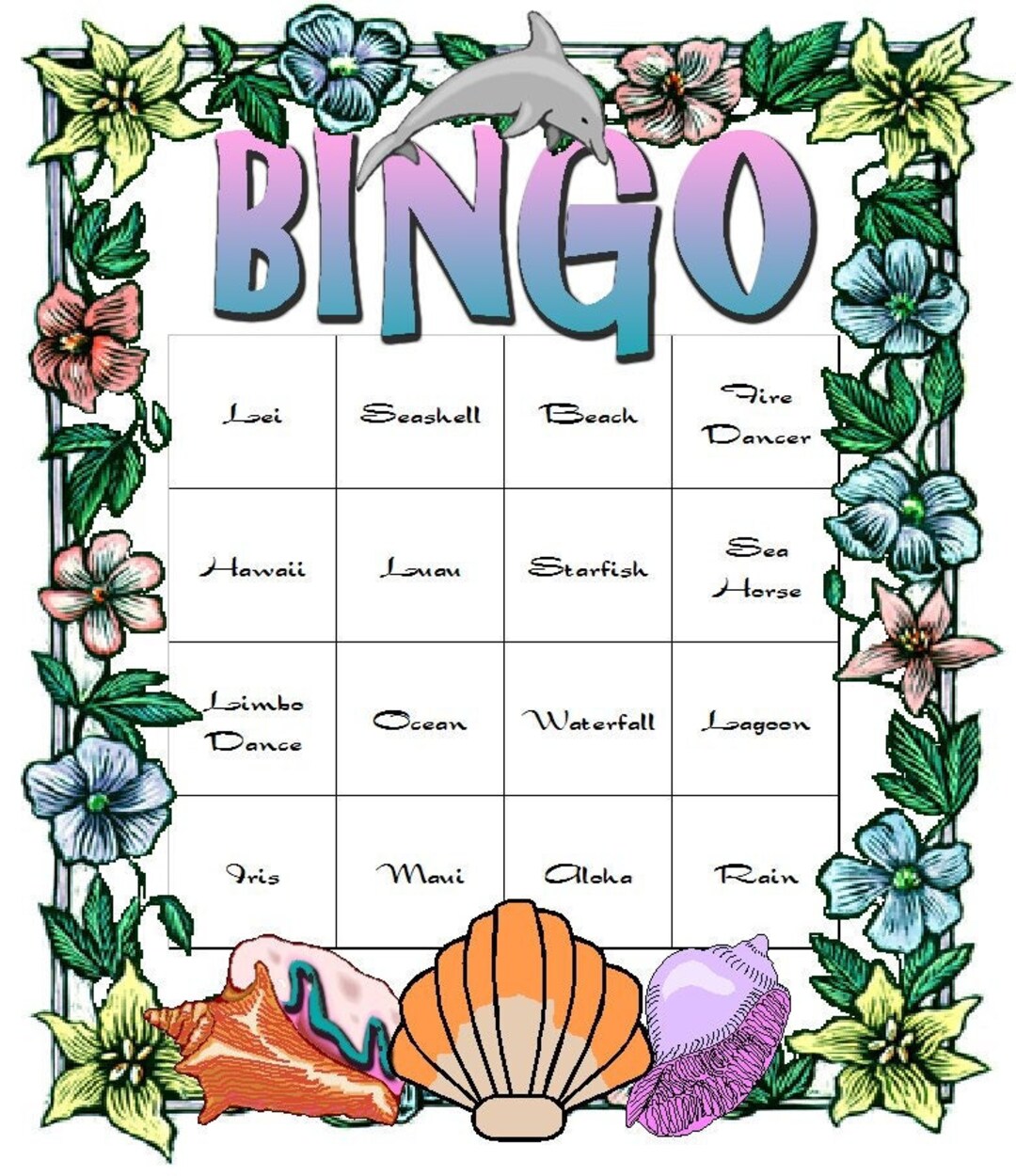 Hawaiian Luau Themed Bingo Set - Etsy