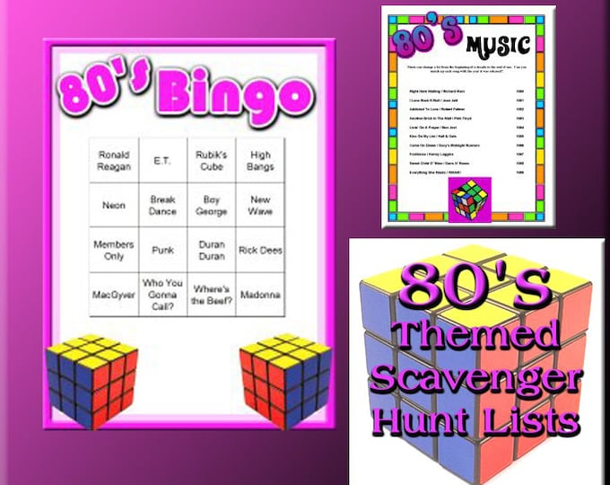 1980s Themed Scavenger Hunt List Collection - Etsy Canada