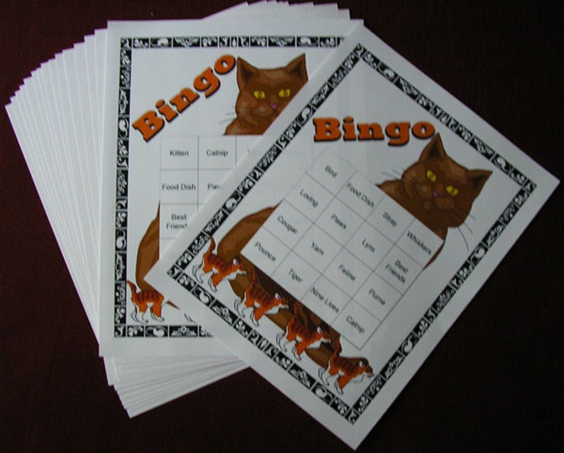 Cat Themed Bingo Set - Etsy