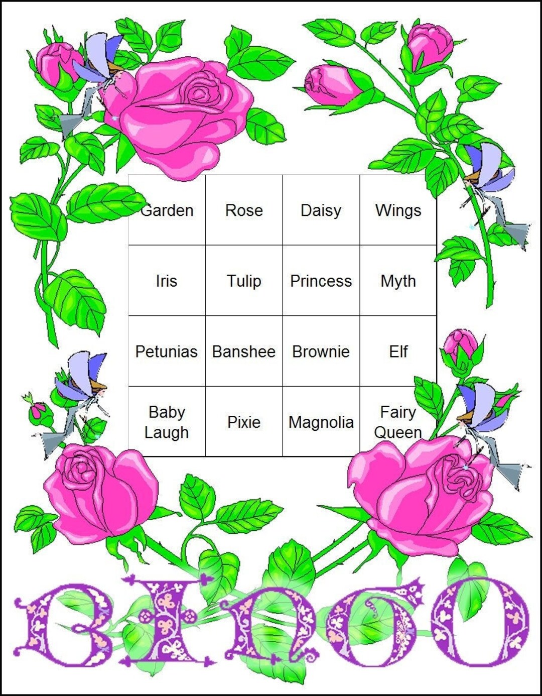 Fairy Themed Bingo Set - Etsy